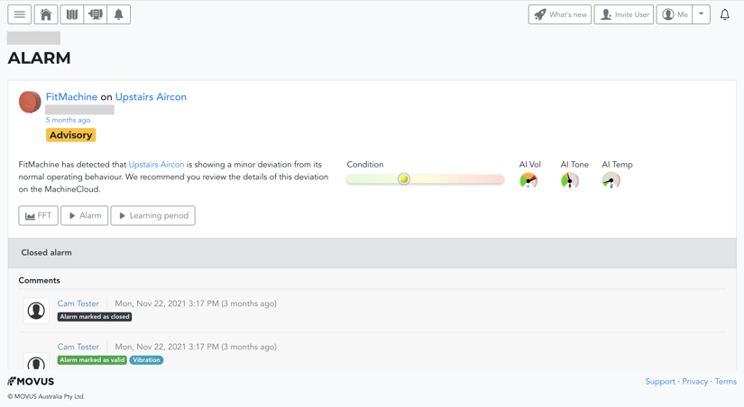 About the Alarm Detail Page