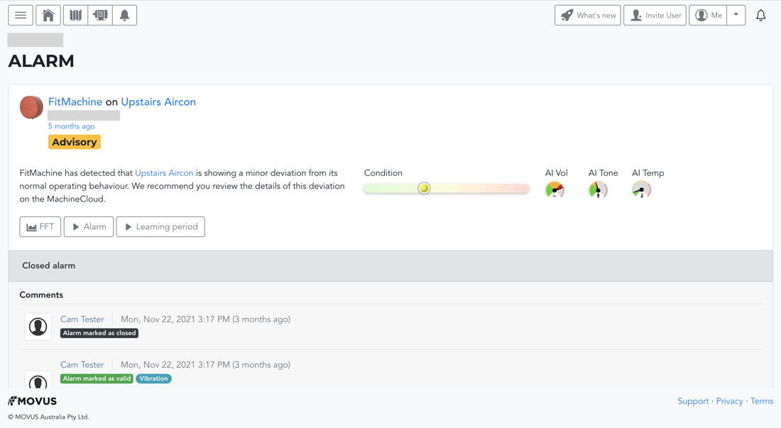 About the Alarm Detail Page